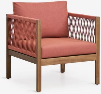 Sklum Gartenstuhl mit Armlehnen aus Akazienholz Branson Terracotta Akazie Braun