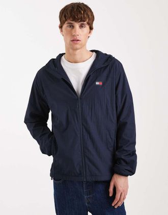 Tommy Jeans Chicago - Kapuzenjacke aus Fleece in Marineblau mit Reißverschluss