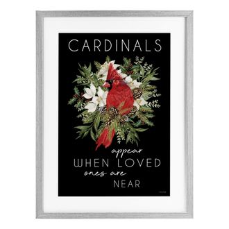 Stupell Industries Cardinals Appear Seasonal Sentiment, gerahmter Druck unter Glas, Design von Cindy Jacobs, 50,8 x 35,6 cm, Grau