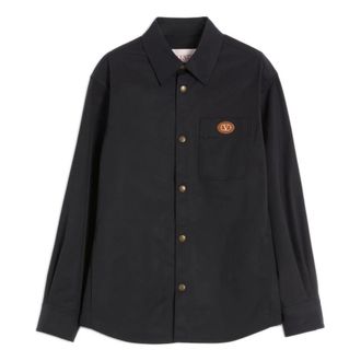 Valentino Garavani Homme, Vestes, Noir, Taille: 2XL Veste avec D&eacute;tail V Gomm&eacute;