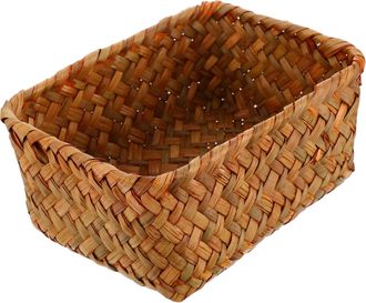 Amosfun 1 St&uuml;ck Handgefertigter Seegras Aufbewahrungskorb Multifunktionaler Geflochtener Korb f&uuml;r Obst Gem&uuml;se und Snacks f&uuml;r K&uuml;che Wohnzimmer und Picnics Natu