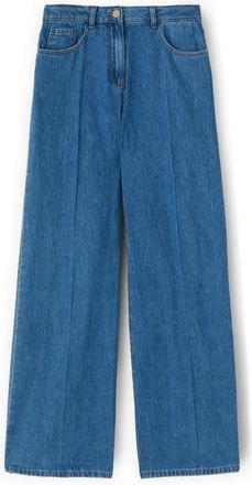 Motivi Femme, Jeans, Bleu, Taille: 40 FR Jean Palazzo Taille Haute avec Pli Marqu&eacute;