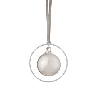 Blomus Weihnachtsbaumkugeln 4er Set KITAI | Christbaumkugeln in Farbe Smoke | &Oslash; 8 cm | Tannenbaumkugeln mit Ring aus Eisen in Silber | Christbaumschmuck mit 
