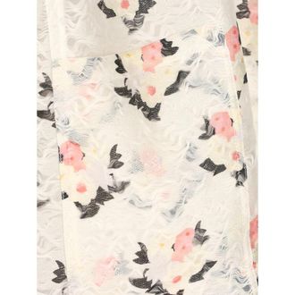 Fendi Floral-Print Silk Blend Hoodie - White