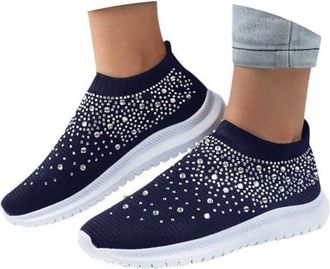 Generic Chaussures &eacute;l&eacute;gantes &agrave; enfiler pour femme - Chaussures de sport plates et tendance - Pour lext&eacute;rieur, la marche, le fitness, les infirmi&egrave;res - Chaussu