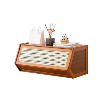 Generic Stapelbarer Bambusschrank for Selberbauen mit Klappt&uuml;r, Moderne Sammlervitrine mit Staubschutzplatte, Robustes ABS-Kunststoffm&ouml;bel, for Flur, Wohnzimm