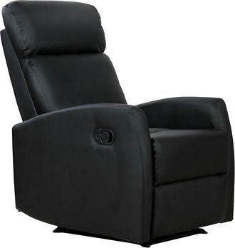 HOMCOM Homcom - Fauteuil de relaxation inclinable 170° avec repose-pied ajustable revêtement synthétique noir
