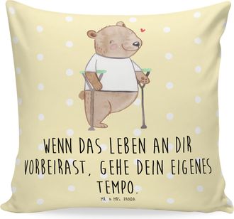 Mr. & Mrs. Panda Dekokissen Bär Beinamputation - Geschenk, Sofakissen, Kissenbezüge, Kissen 40x40, sofakissen