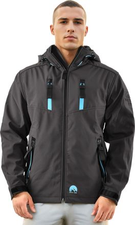 Arctic Seven Herren Softshelljacke (S-5XL) - Wasserabweisend, Atmungsaktiv, Teddy Fleece innen, Warme Jacke Männer - AS-306 DGrau XXX-Large