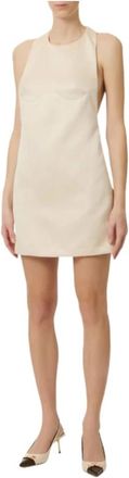 Elisabetta Franchi Femme, Robes, Beige, Taille: 36 FR Mini Robe Duchesse