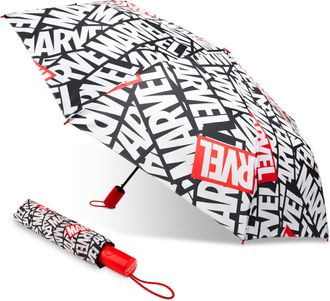 MARVEL Regenschirm Klein, Taschenschirm Automatik für Männer & Teenager Fanartikel Geschenk