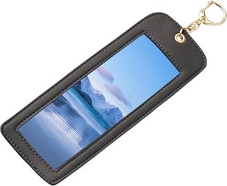 Generic Porte-cl&eacute;s avec cadre photo - Breloque rectangulaire portable en cuir synth&eacute;tique transparent | Pour famille, Nouvel An, grossesse, naissance, voiture