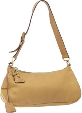 Prada Pre-owned Nylon sacs-prada - Femme - Pre-owned - Beige - Taille: ONE Size