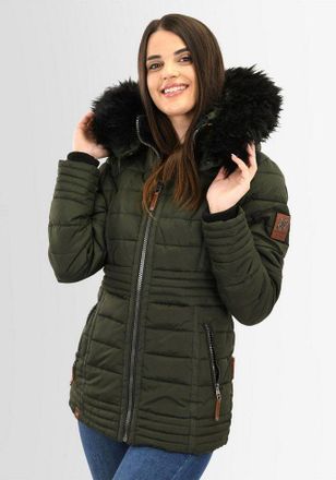 Navahoo Winterjacke Navahoo Umay Princess Damen Winter Steppjacke B900 mit kuschligem Teddyfell und abnehmbarer Kapuze