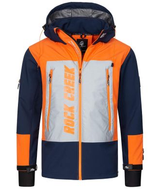 Rock Creek Herren Softshell Jacke Outdoor Jacke Windbreaker &Uuml;bergangsjacke Anorak Kapuze Regenjacke Winterjacke Herrenjacke Jacket H-238 Navy 4XL