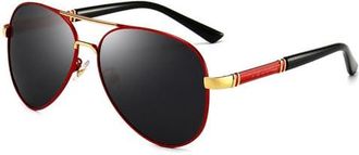 Generic Lunettes tendance 2026 2024 Photochrome Polarisierte Sonnenbrille für M?nner Frauen Autofahren Sonnenbrille, Rotes Gold, Taille unique