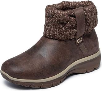 Skechers Bottines &agrave; enfiler faciles &agrave; vivre et confortables pour femme, chocolat, 36 EU