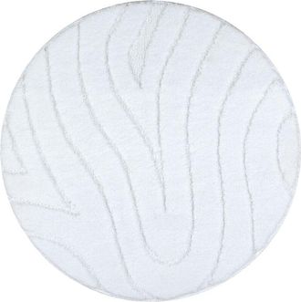 RugsX Tapis de salle de bain supreme cercle waves, vagues, antidérapant, doux - blanc white cercle 100 cm
