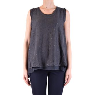 Brunello Cucinelli &Auml;rmelloses Casual Top - - Tops - Damen - Blau - L