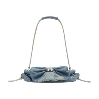 Diesel Scrunch-D Schultertasche S - - Bags - Damen - Blau - ONE SIZE
