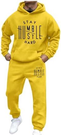 Generic Surv&ecirc;tements pour hommes avec imprim&eacute; sweat &agrave; capuche ample jambe droite poche pantalons de surv&ecirc;tement ensembles d&eacute;contract&eacute;s pour le sport quotidien