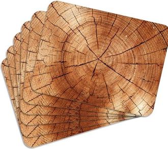 MG Design Mg Design Lot de 6 Sets de Table en liège - Wood 2 - 30 × 40 cm - résistants à la Chaleur, faciles à Nettoyer