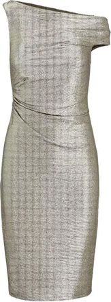 Lauren Ralph Lauren robe mi-longue drapée à design asymétrique - Argent