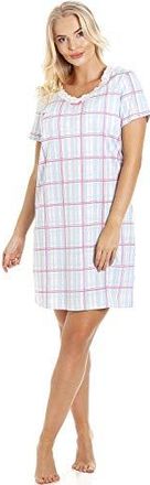 Camille and Print - Chemise de nuit en coton doux pour lété - Bleu - 40