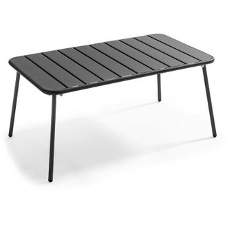 Oviala Oviala - Table basse de jardin acier gris anthracite 90 x 50 cm - Palavas