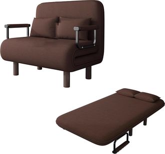 Generic Klappsofa mit Schlaffunktion Modern Baumwoll- und Leinenstoff Ergonomie G&auml;stebett 5-fach Verstellbare R&uuml;ckenlehne Sofabett mit Klappbaren St&uuml;tzbeinen 
