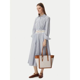 Tommy Hilfiger Handtasche Tommy Hilfiger Th Script Tote Canvas AW0AW18829 Creme