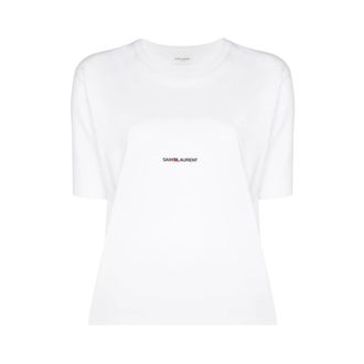 Saint Laurent Rive Gauche T-Shirt - - Tops - Damen - Wei&szlig; - L