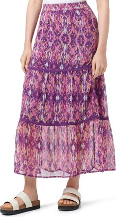 Only Damen Maxirock Onlviva Life Maxi Skirt Ptm, Purple Magic/AOP:Ethnic Rebel, XL
