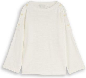 Tom Tailor 3/4-Arm-Shirt T-Shirt Langarmshirt mit Knopf-Details