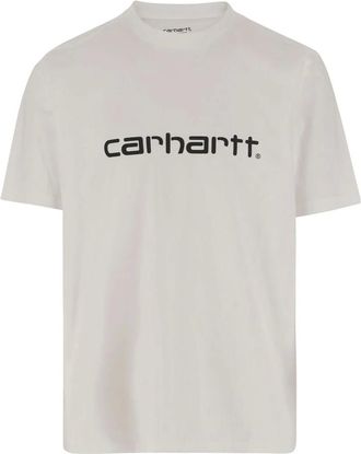 Carhartt Work in Progress Homme, Tops, Blanc, Taille: M T-shirt Script en blanc/noir