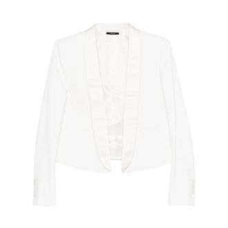 Tom Ford Einreihiger- kurzer Smoking-Blazer mit Schalkragen - - Jackets - Damen - Wei&szlig; - S