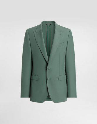 Dolce & Gabbana Single-breasted Wool Poplin Jacket - Mann Anz&uuml;ge Und Blazer Green 52
