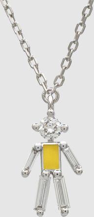 Little Ones Paris Collier Pendentif Gar&ccedil;on Argent Indian Yellow 45cm