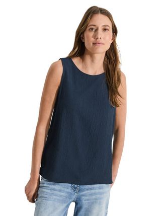 Cecil Damen B344834 Struktur Blusentop, Dark Petrol Blue, Large