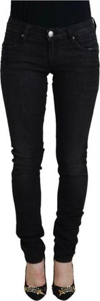 Acht Acht, Femme, Jeans, Noir, Taille: W26 Pantalon en denim taille basse