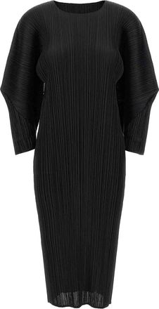 Pleats Please Issey Miyake Robe Au Genou - Noir