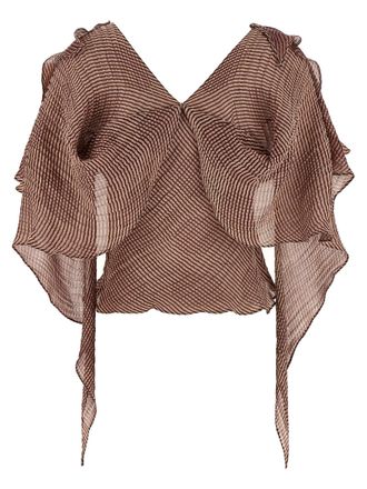 Kiko Kostadinov Womens Bordeaux Linen Blouse