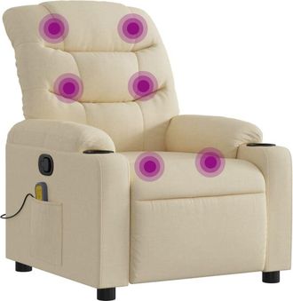 vidaXL Massagesessel Creme Stoff - Vidaxl