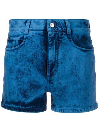 Stella McCartney short en jean &agrave; effet d&eacute;lav&eacute; - Bleu
