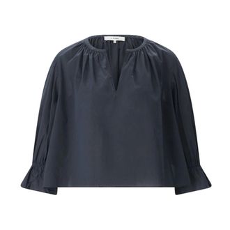 Frame Denim Leichte Baumwollbluse - - Blouses & Shirts - Damen - Blau - XS