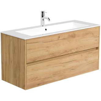 Magnolia Home Badm&ouml;bel Taifun mit Waschtisch 120 cm 2 Greifraum SoftClose Ausz&uuml;ge eiche gold