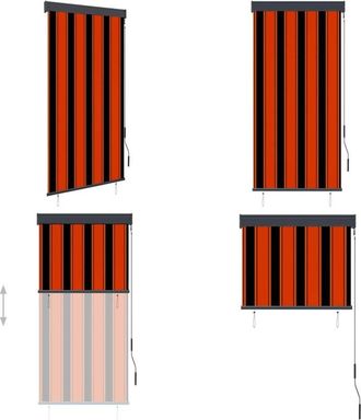 vidaXL Außenrollo 80 x 250 cm Orange und Braun - Außenrollo - Markise - Sonnenschutz - Terrassenrollo - Balkonoberfläche - Home & Living