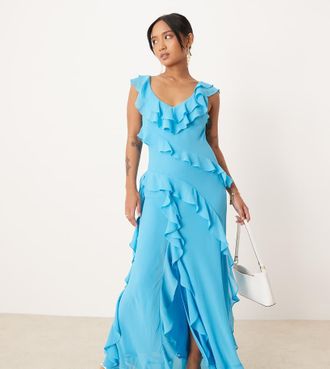 Forever New Robe longue &agrave; volants - Bleu azur