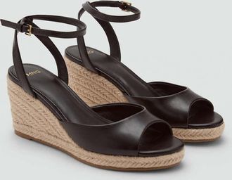 Mango Sandales compens&eacute;es boucle chocolat - Femme - 35 - MANGO