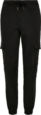 Urban Classics Damen Ladies Knitted Denim High Waist Cargo Pants Hose, Black, S